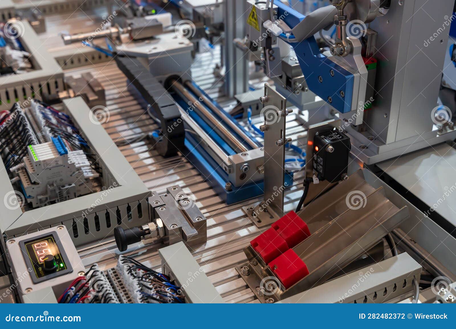 Close Up View of Modern Automatic Assembly Line in Factory. Stock Photo ...