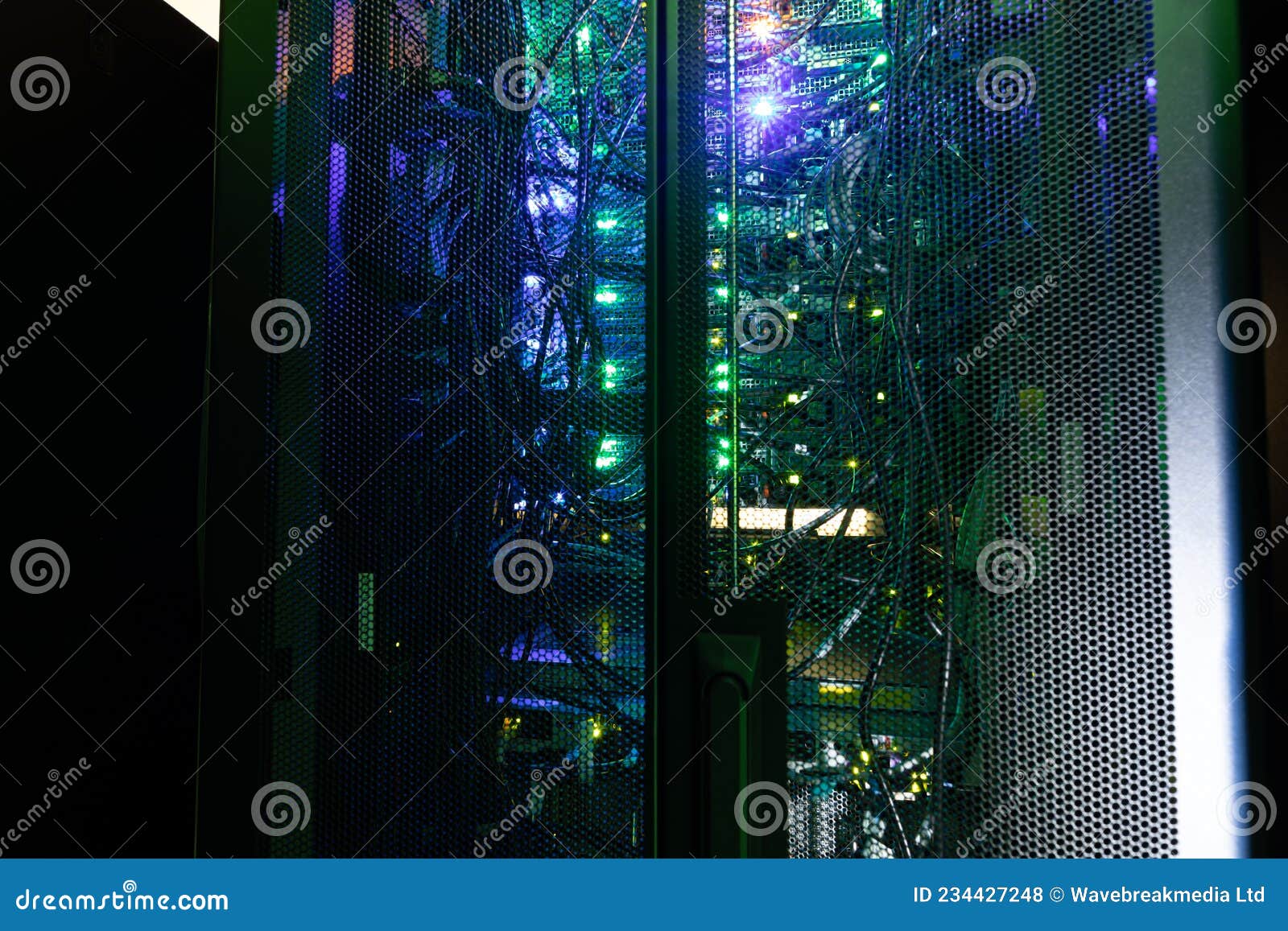 Close Up View of a Modern Computer Server Stock Photo - Image of ...