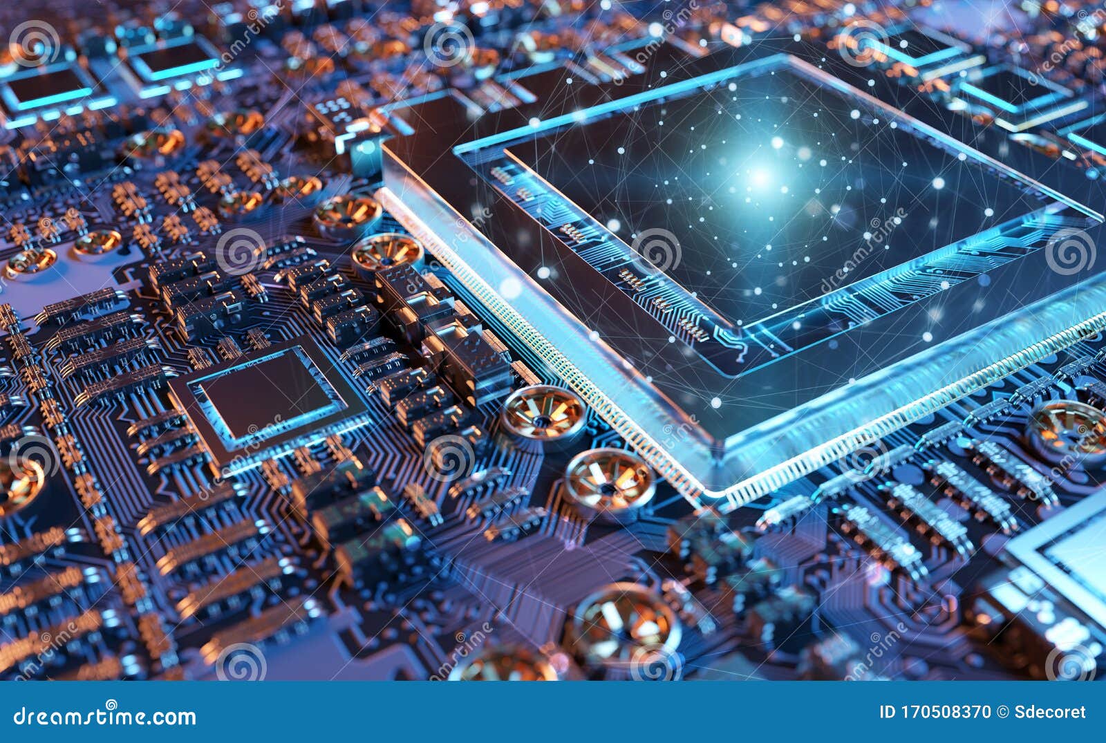 Close-up View of a Modern GPU Card with Connections 3D Rendering Stock ...