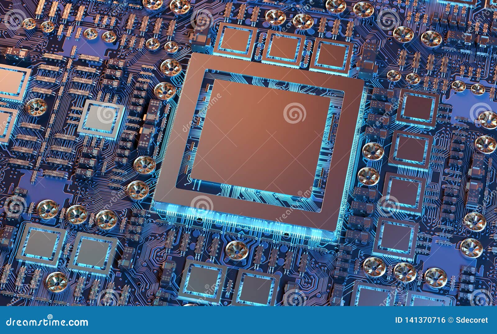 Close-up View of a Modern GPU Card with Circuit 3D Rendering Stock ...
