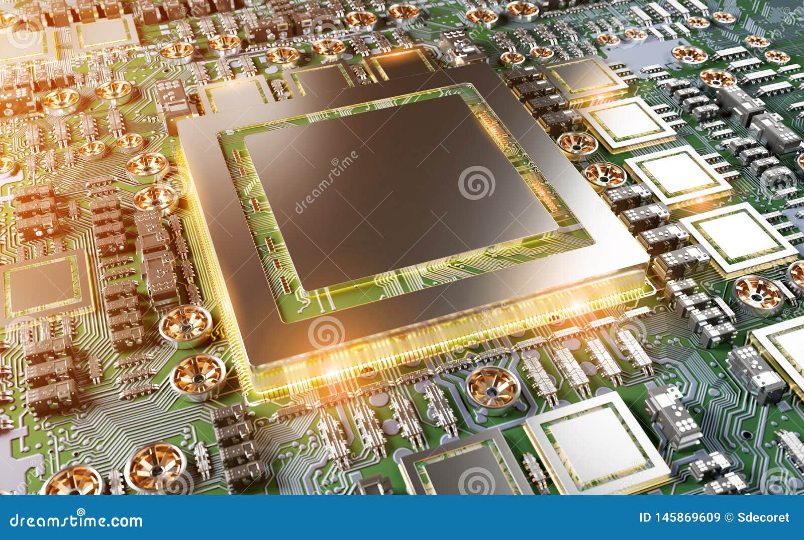 Close-up View of a Modern GPU Card with Circuit 3D Rendering Stock ...