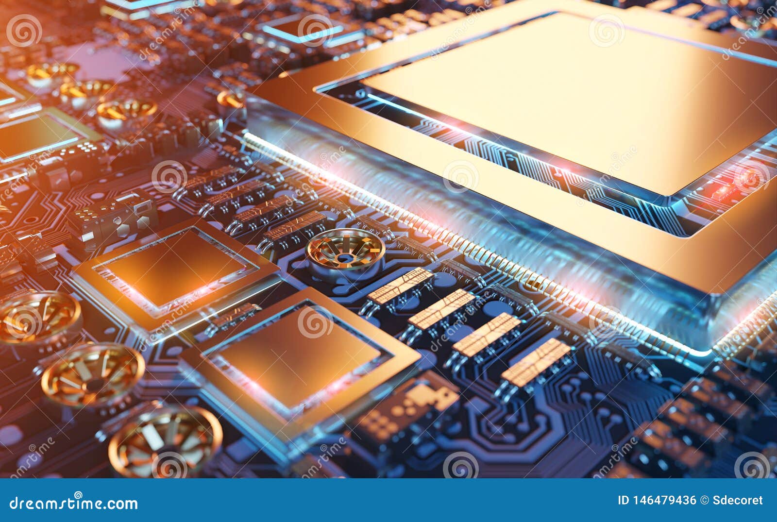 Close-up View of a Modern GPU Card with Circuit 3D Rendering Stock ...