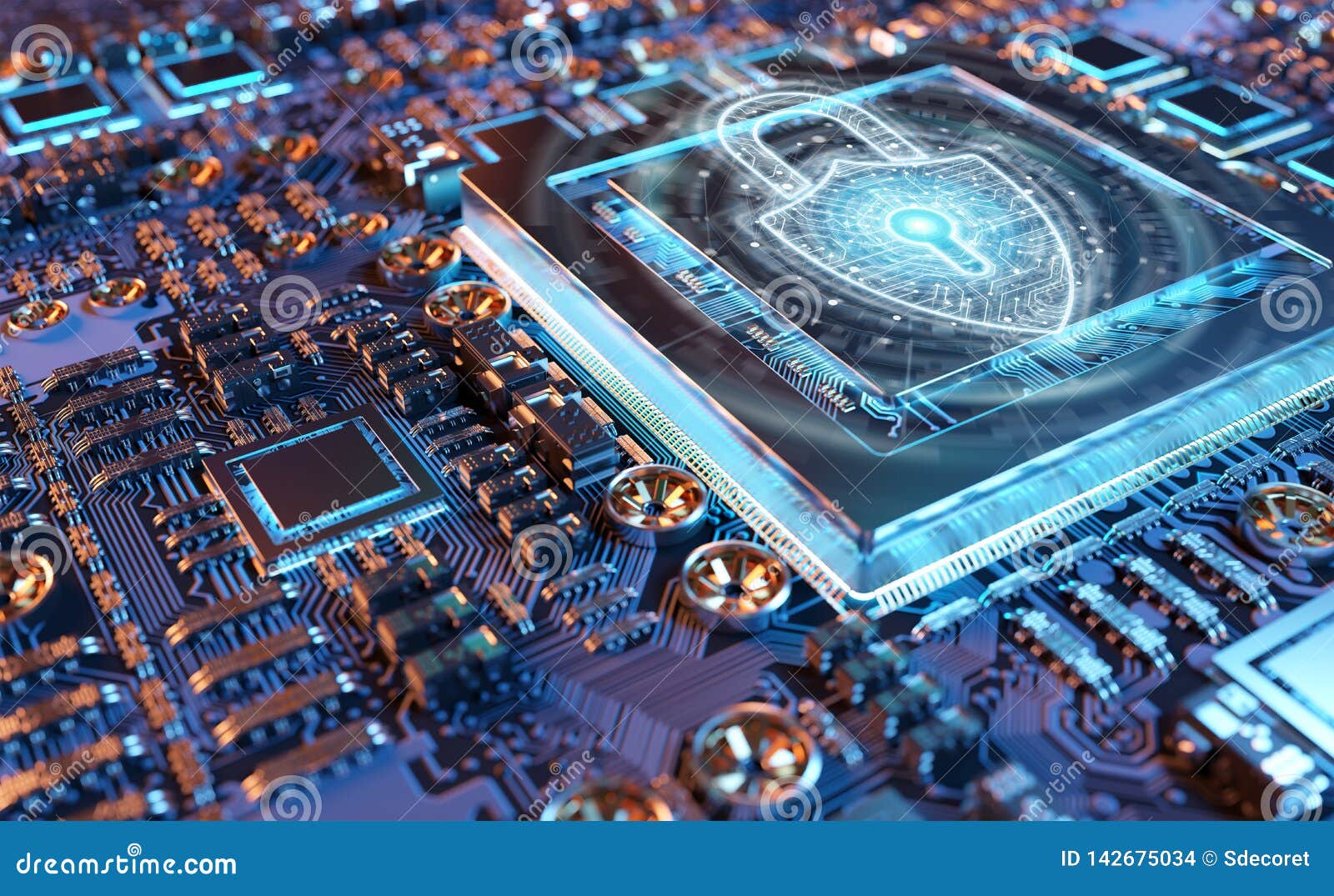 Close-up View of a Modern GPU Card with Shield Protection 3D Rendering ...