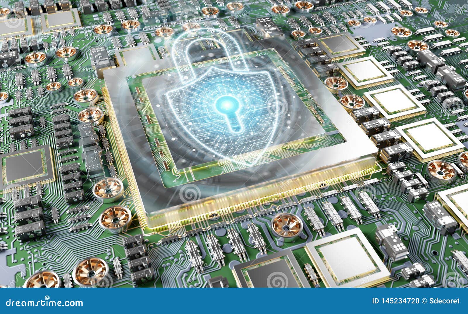 Close-up View of a Modern GPU Card with Shield Protection 3D Rendering ...