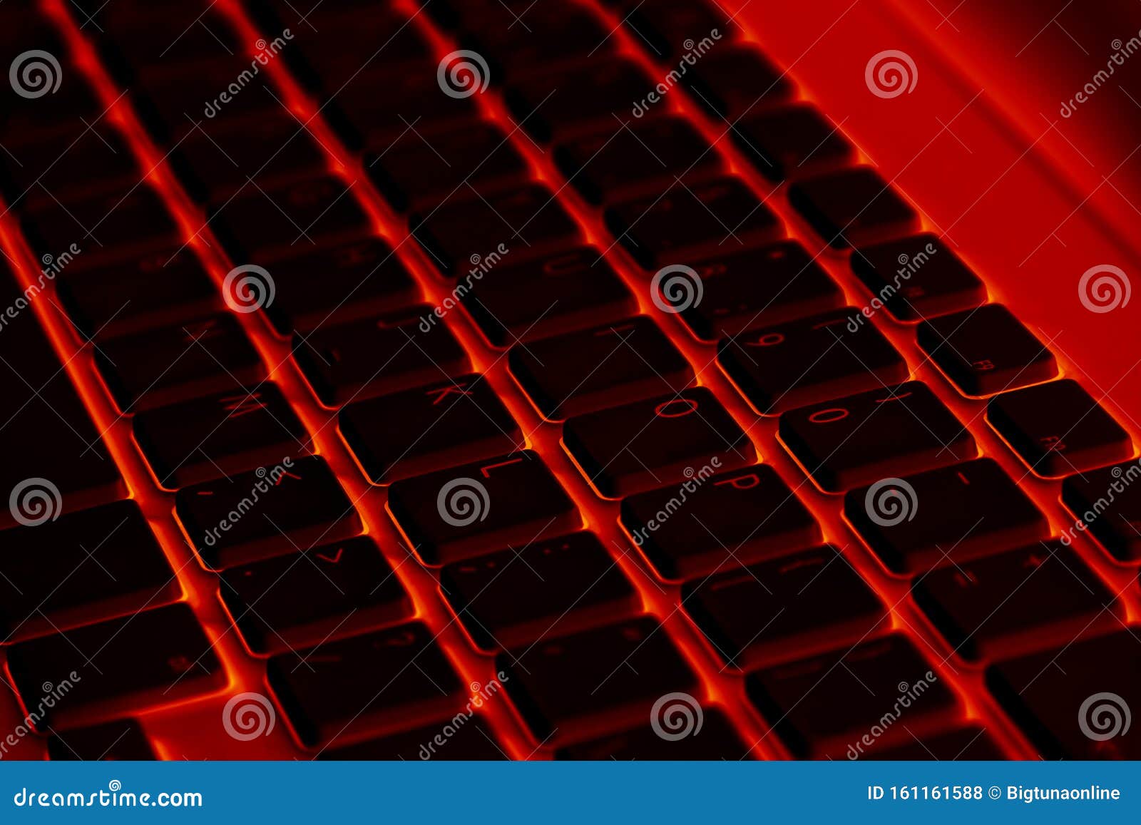 Close Up View of a Modern Laptop Computer Keyboard Keys. Soft Lightning ...
