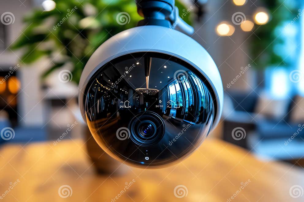Close-up View of a Modern Security Camera in a Professional Office ...
