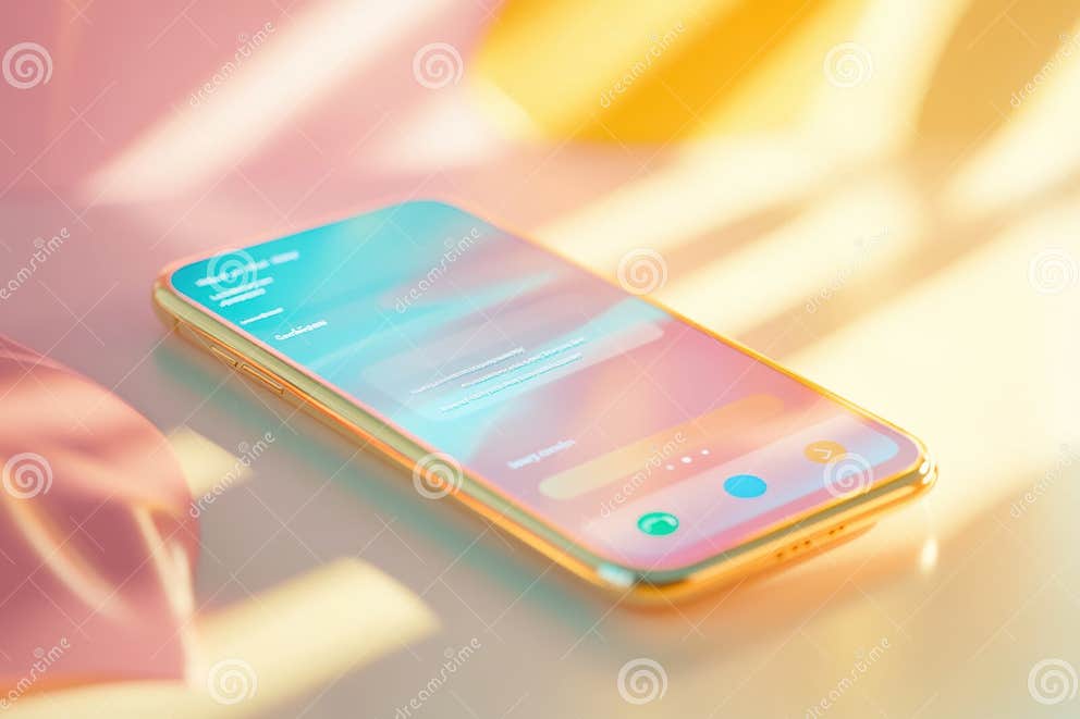 Close Up View of a Modern Smartphone in a Bright Setting Displaying a Messenger Chat ...