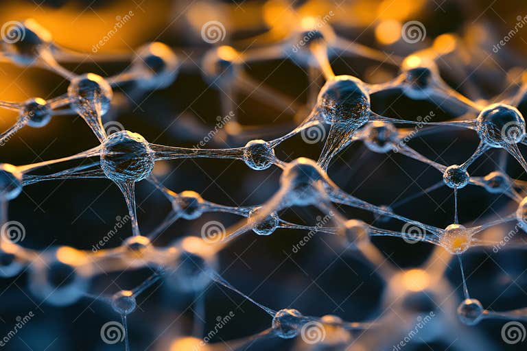 Close-up View of Molecular Structures Illustrating Complex Connections ...