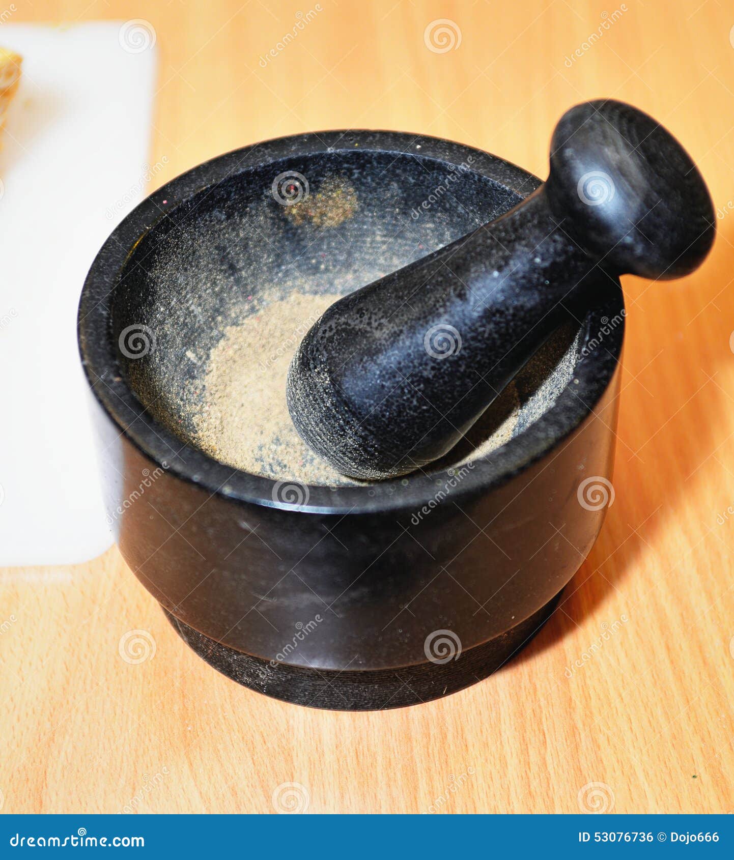 Close Up View of a Mortar Spice Masher Stock Photo - Image of garlic ...