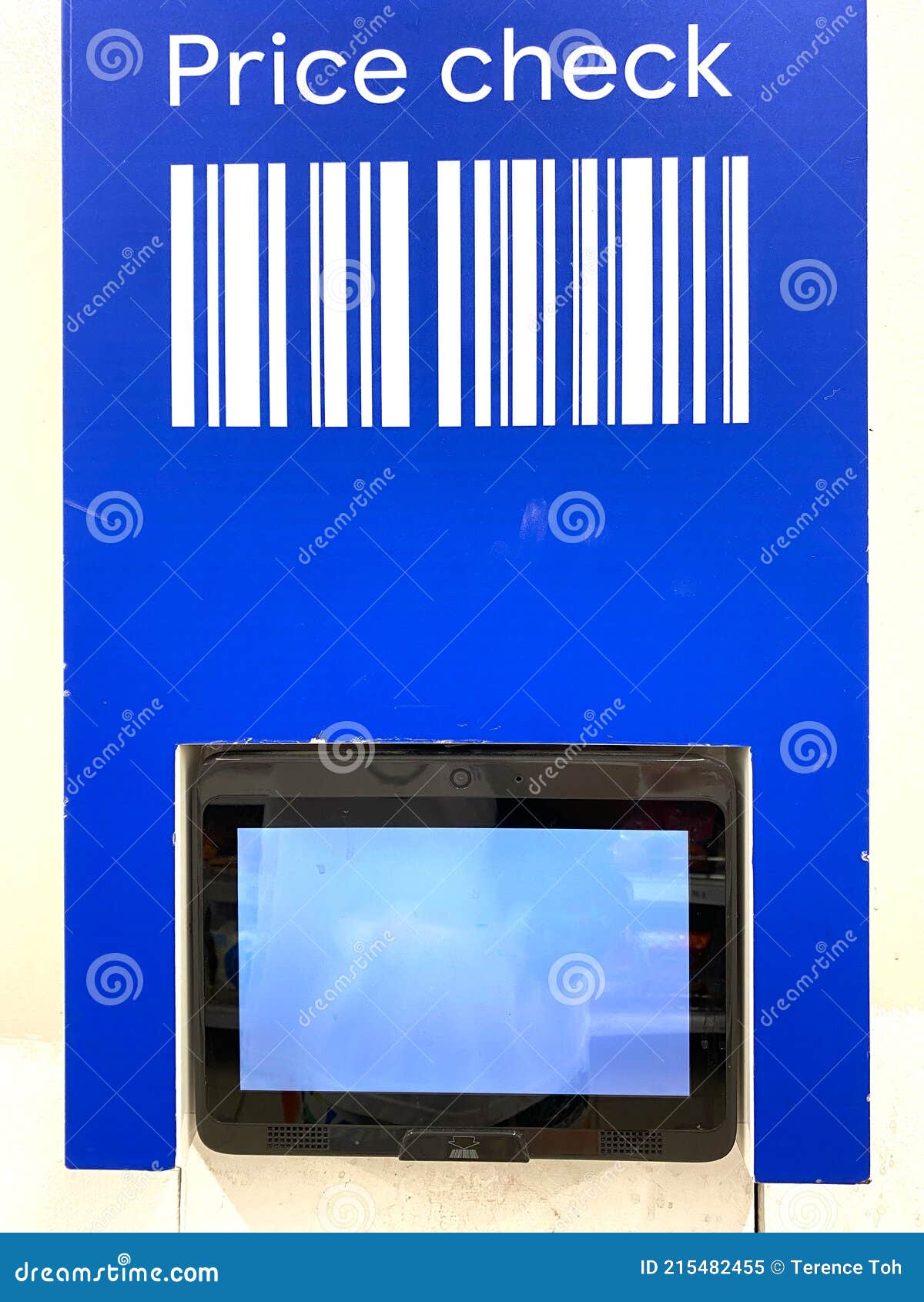 Close Up View of a Mounted Bar Code Price Checker Inside a Hypermarket ...