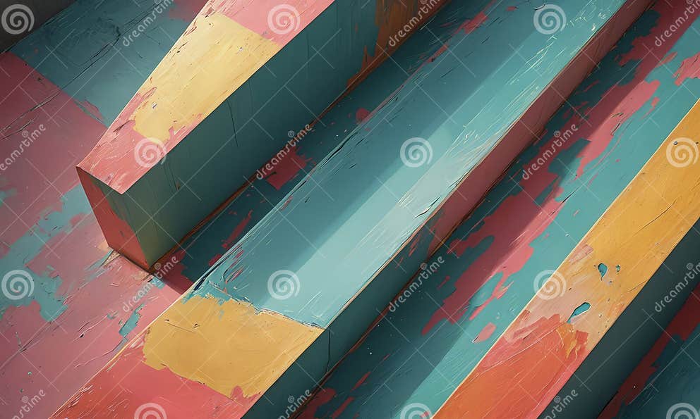 Close-up View Multi-colored, Textured Surface with Pattern Overlapping ...