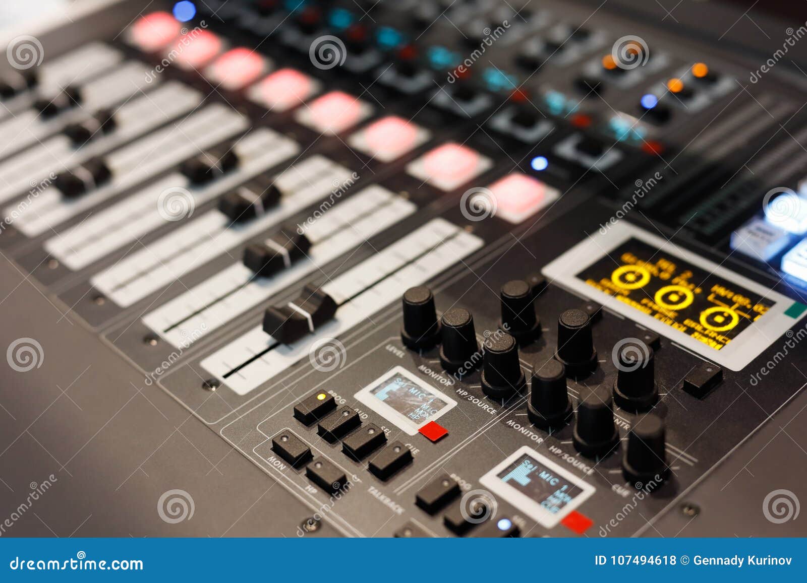 Multi-channel Digital Audio Mixing Console Stock Photo - Image of ...