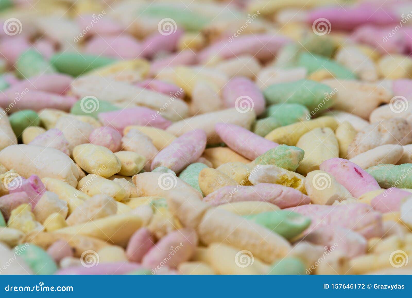 Close Up View of Multicolored Puffed Rice Stock Photo - Image of ...