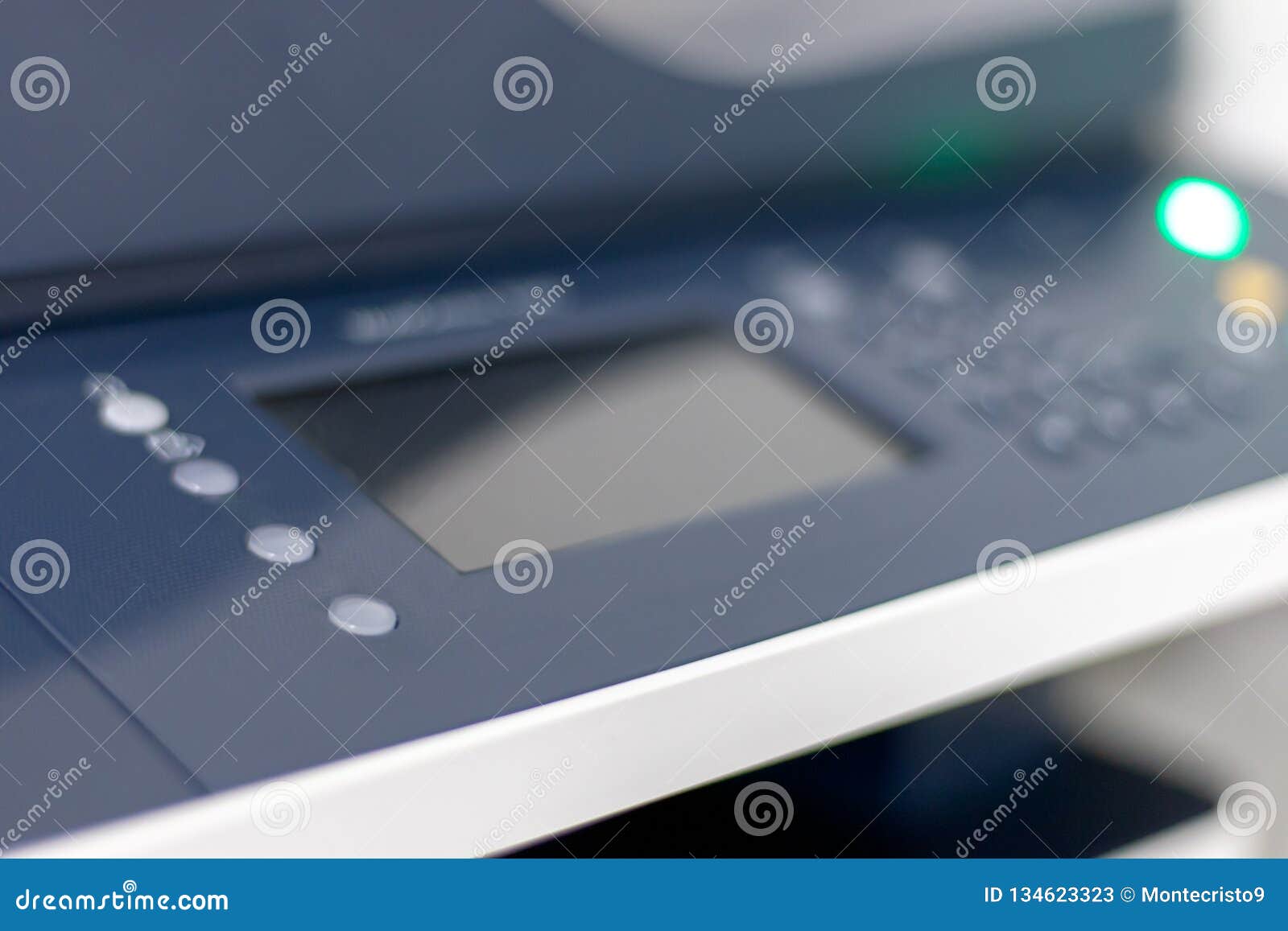 Close Up View for a Multifunction Printer or Copier at Office. Display ...