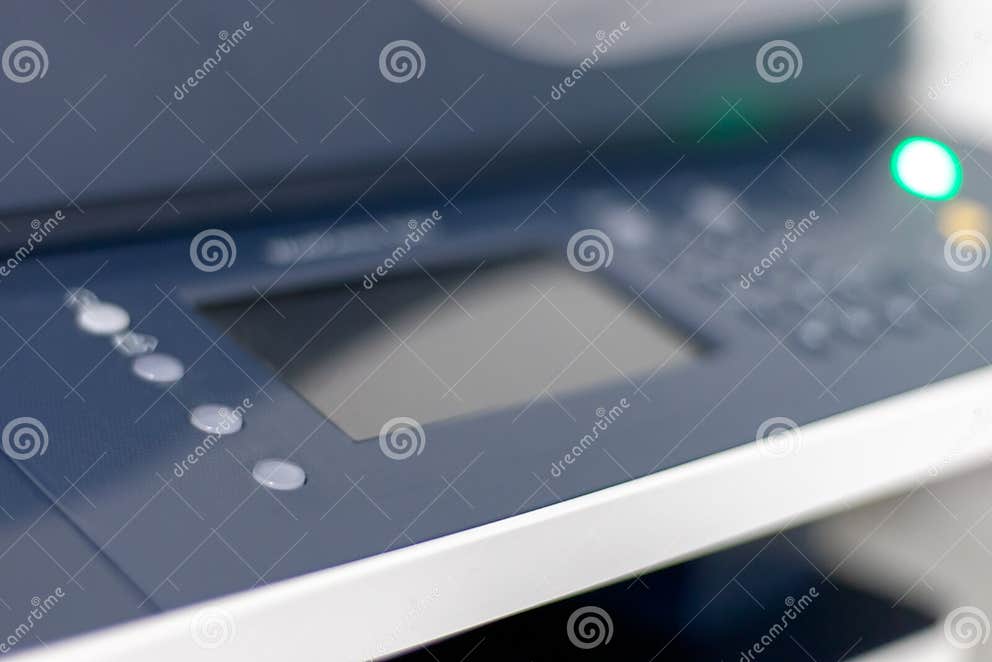 Close Up View for a Multifunction Printer or Copier at Office. Display ...