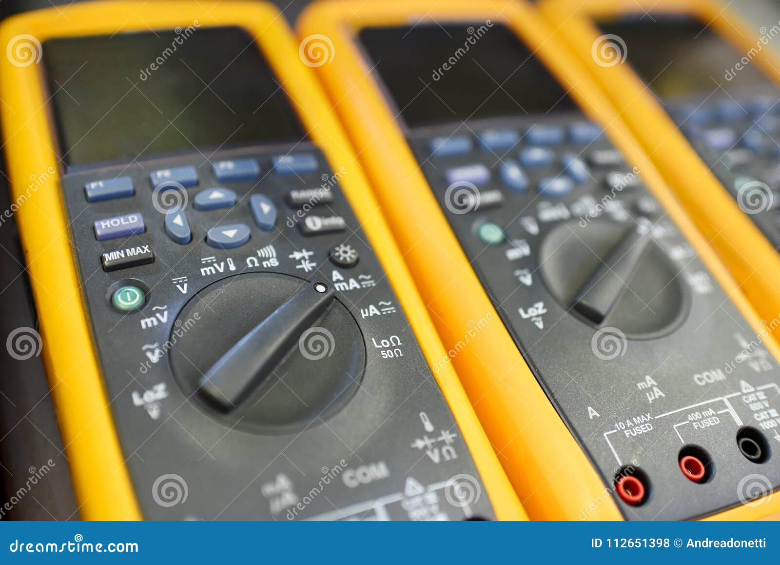 Close Up View of Multimeters Stock Photo - Image of analyzer, close ...