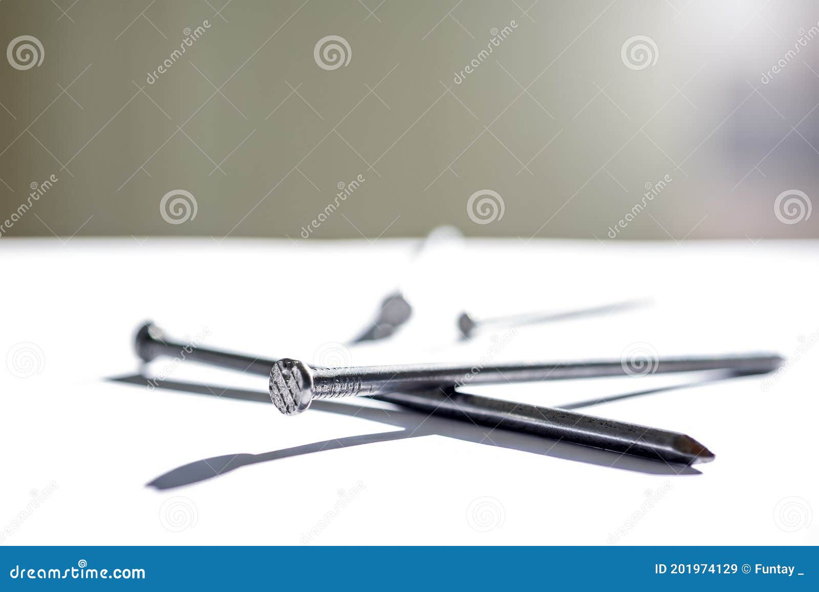 Close Up View of the Nails on the White Background. Nails are Typically ...