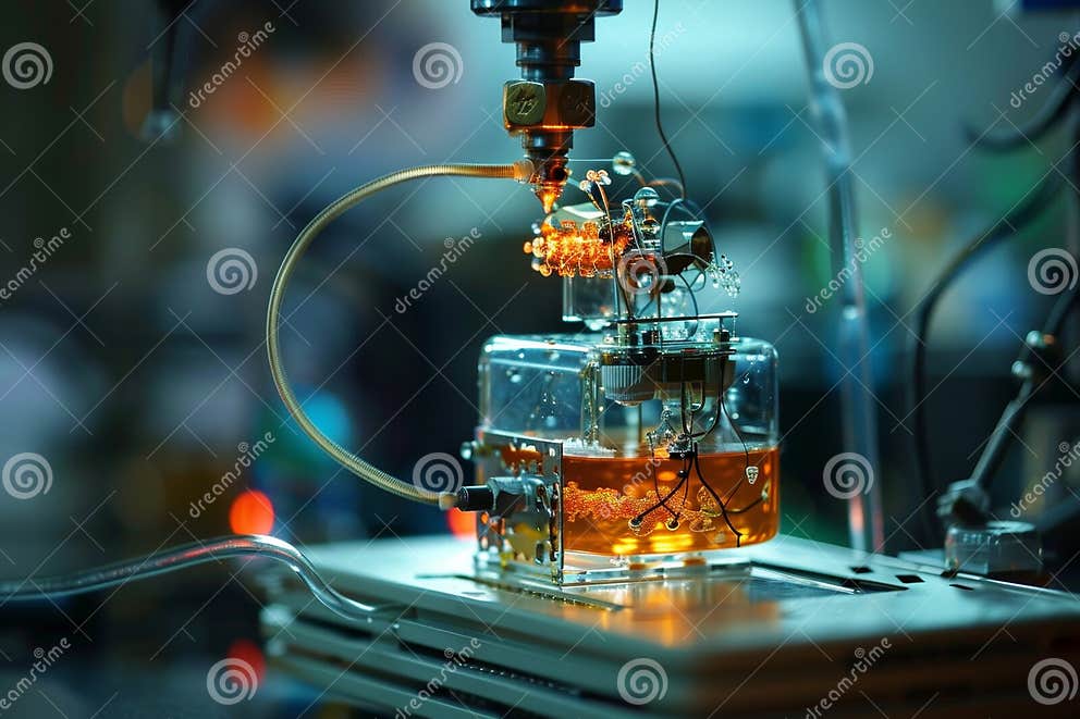 A Close-up View of a Nanotech Experiment in Progress, Showcasing the ...