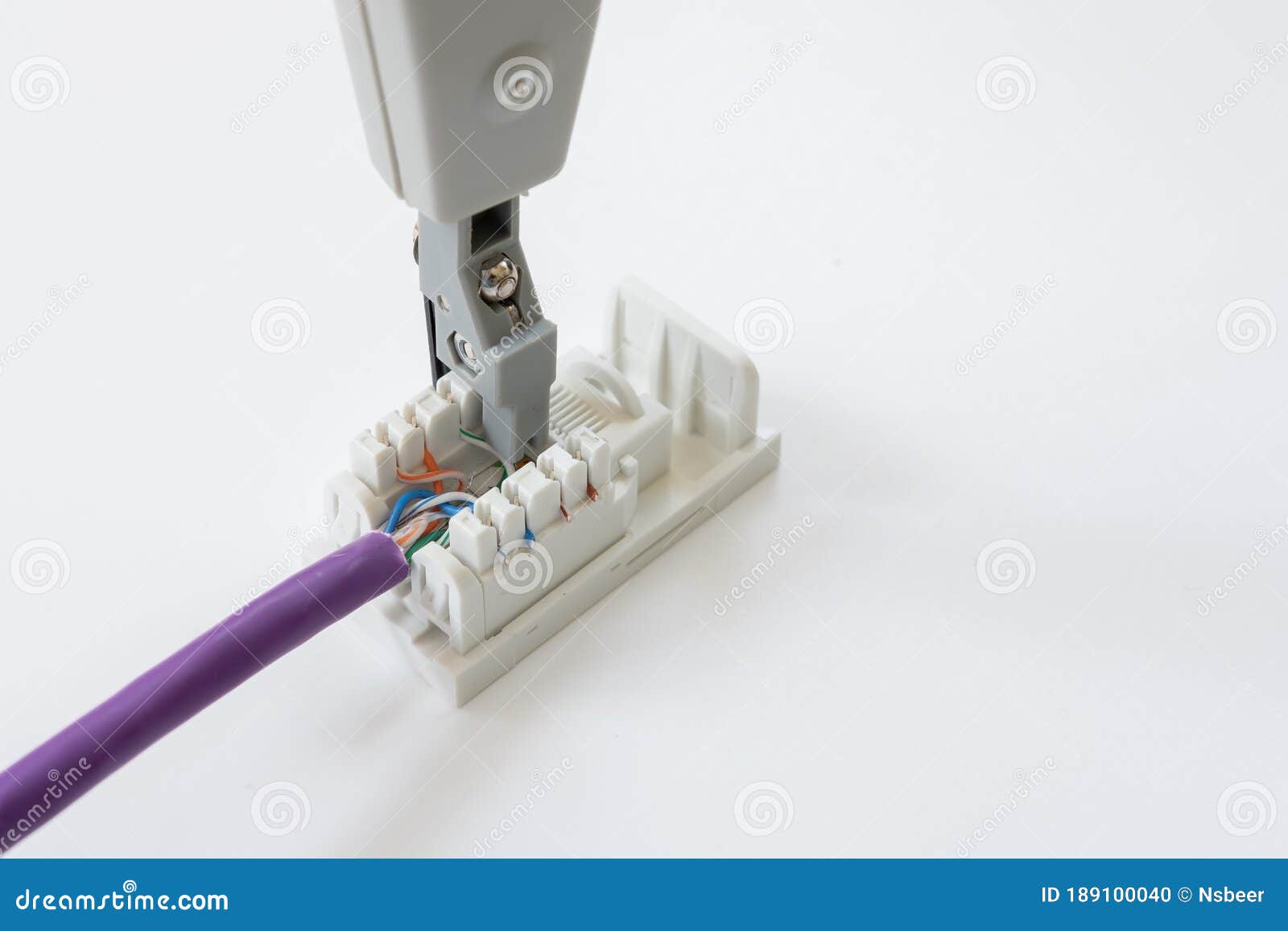 Close-up View of a Networking Cabling Tool Used To Punchdown Data Cable ...