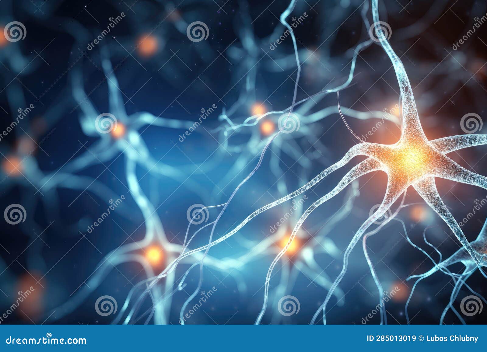 Close Up View of Neuron Cells Transmitting a Signal. Generative AI ...