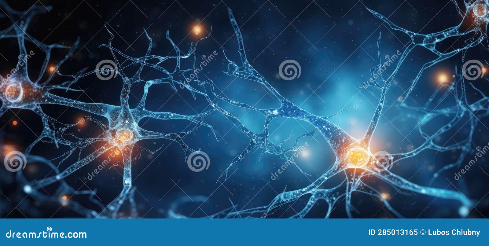 Close Up View of Neuron Cells Transmitting a Signal. Stock Illustration ...
