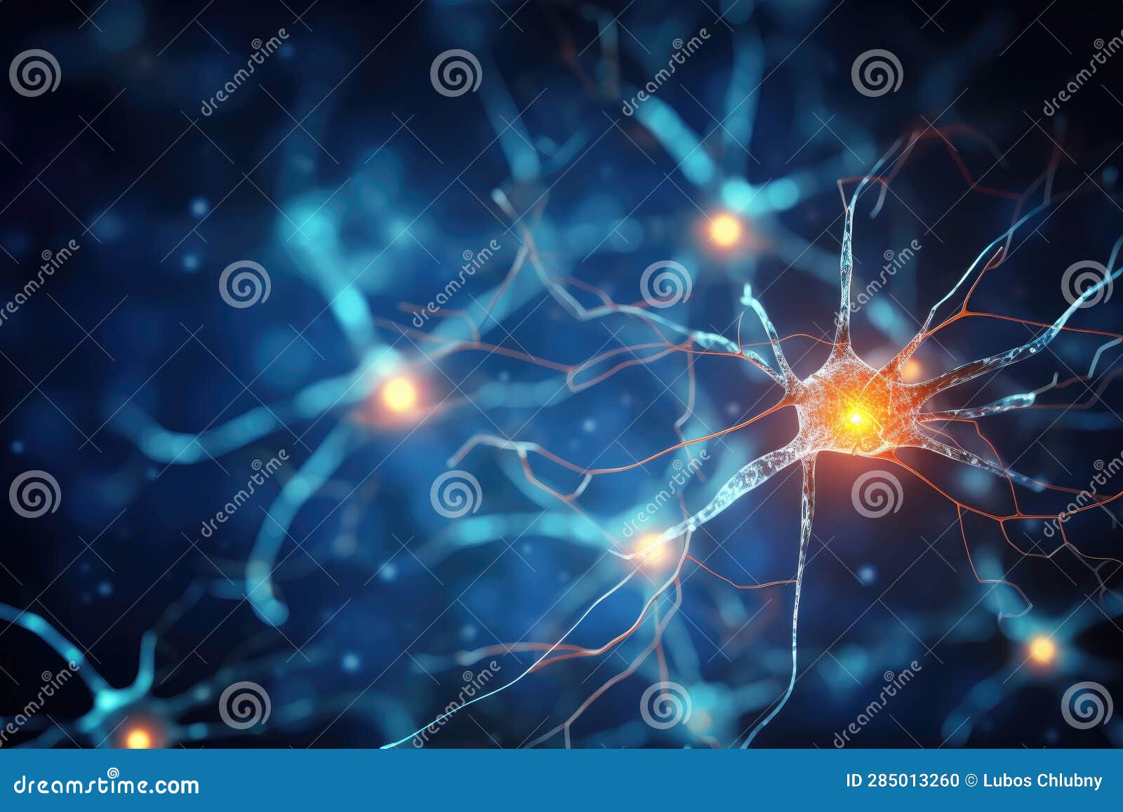 Close Up View of Neuron Cells Transmitting a Signal. Stock Illustration ...