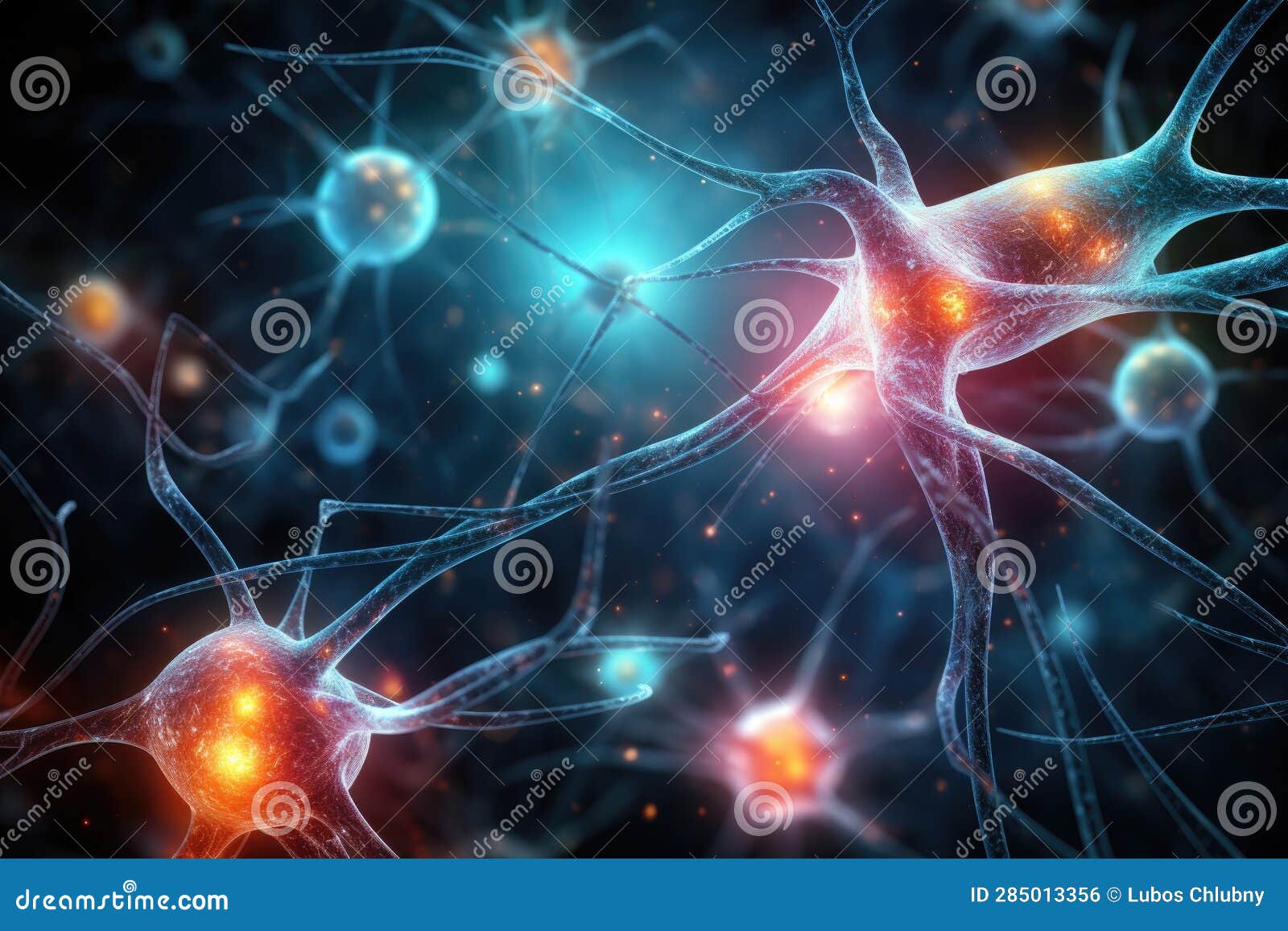 Close Up View of Neuron Cells Transmitting a Signal. Stock Illustration ...