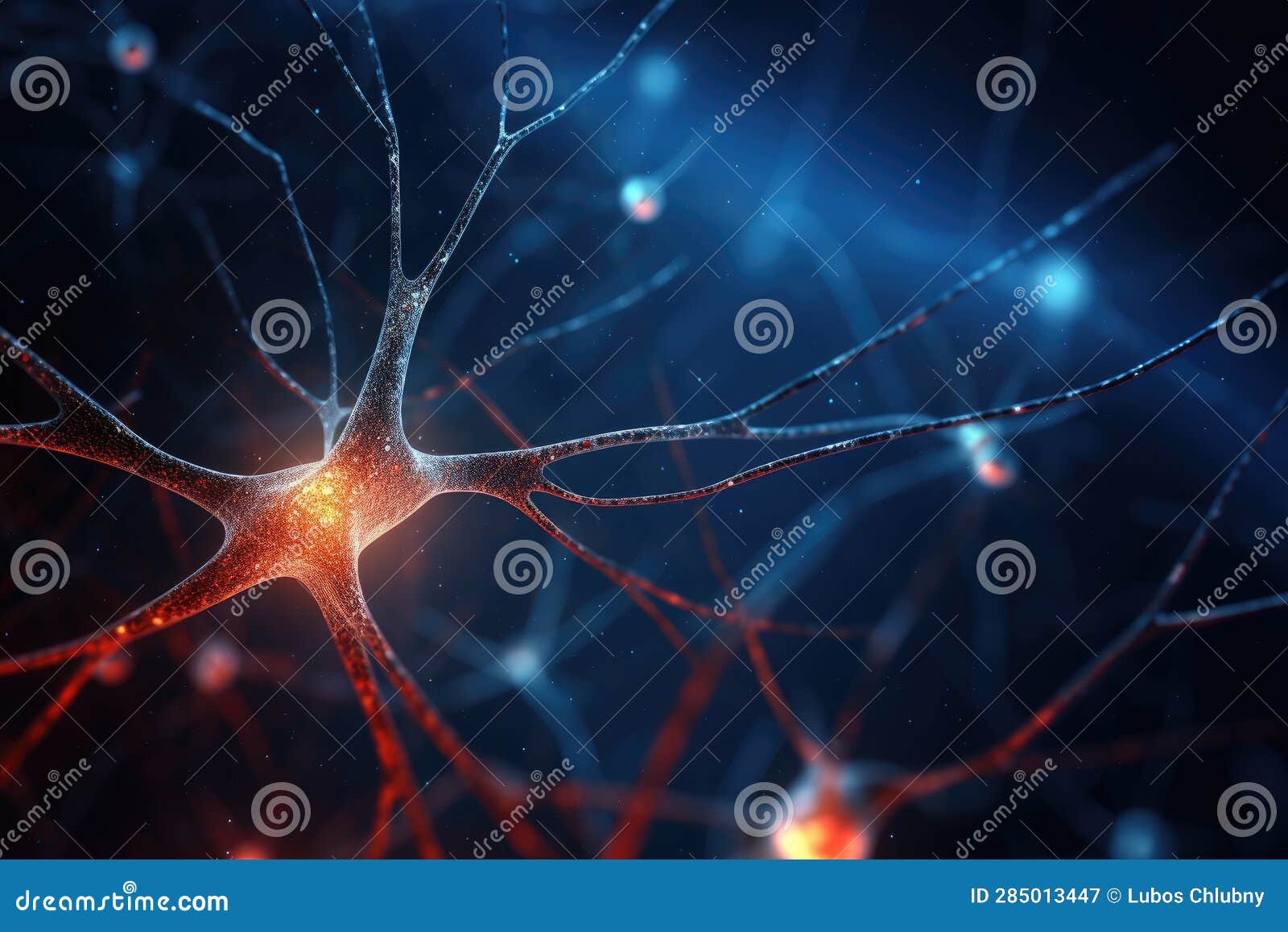 Close Up View of Neuron Cells Transmitting a Signal. Generative AI ...