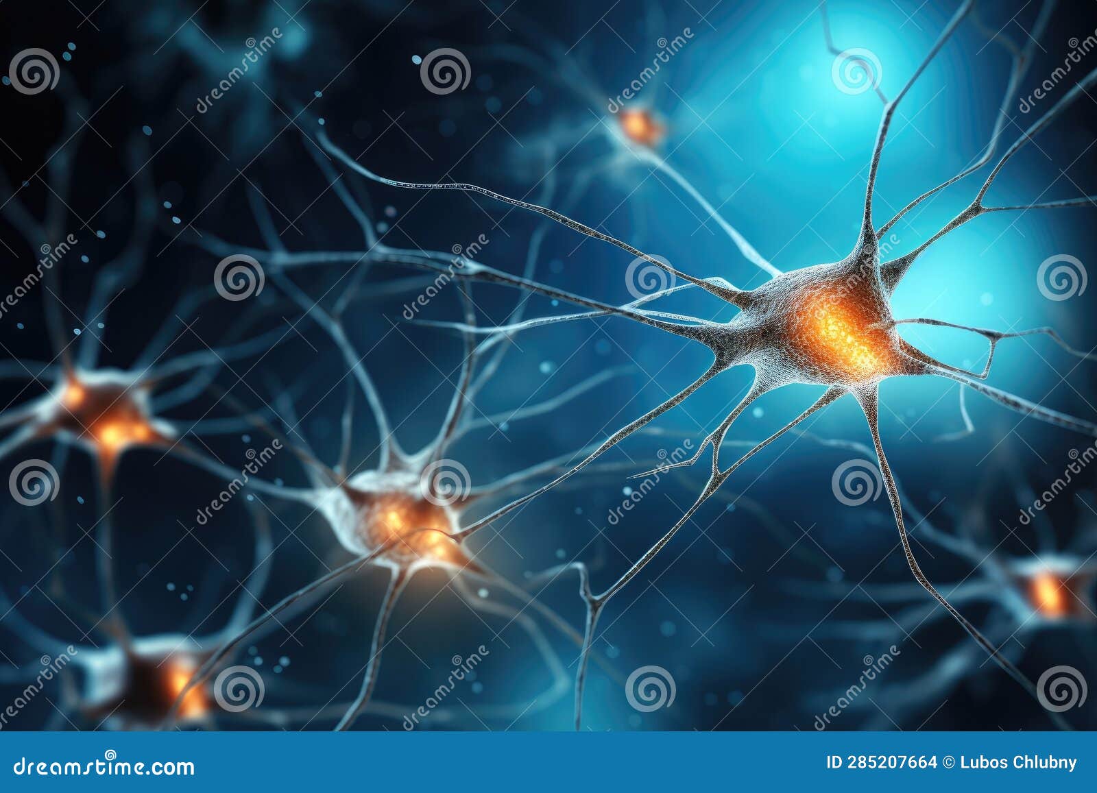 Close Up View of Neuron Cells Transmitting a Signal. Stock Illustration ...
