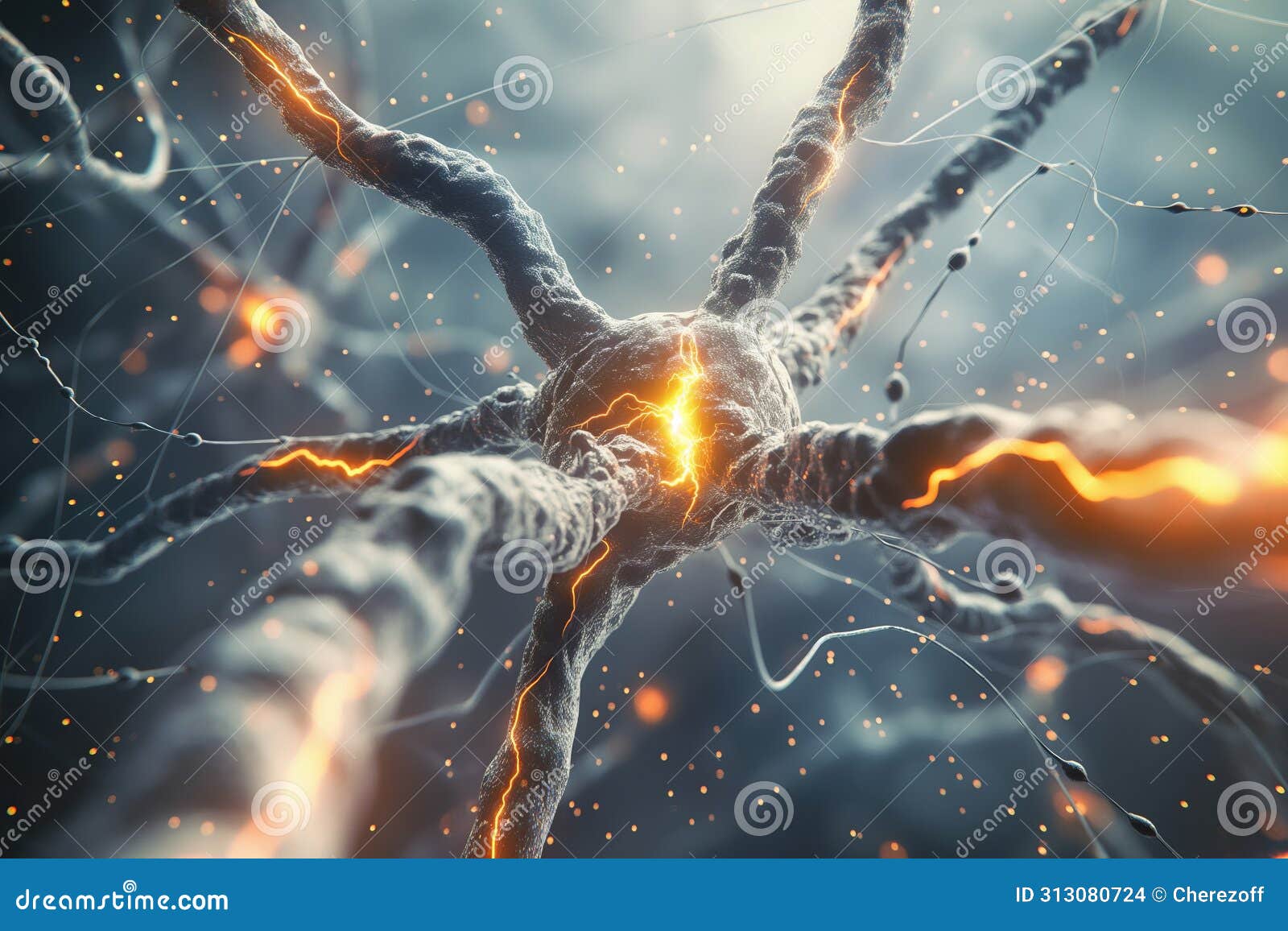 Neural Impulse Transmission Stock Photo - Image of synapse, anatomy ...
