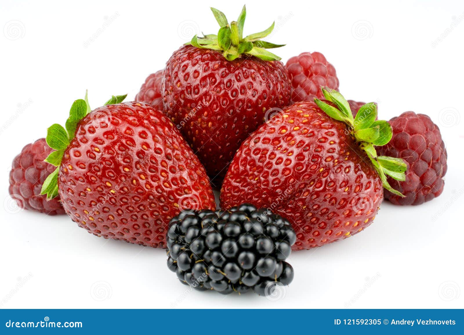 Close Up View of Nice Fresh Berries Isolated on a White Background ...