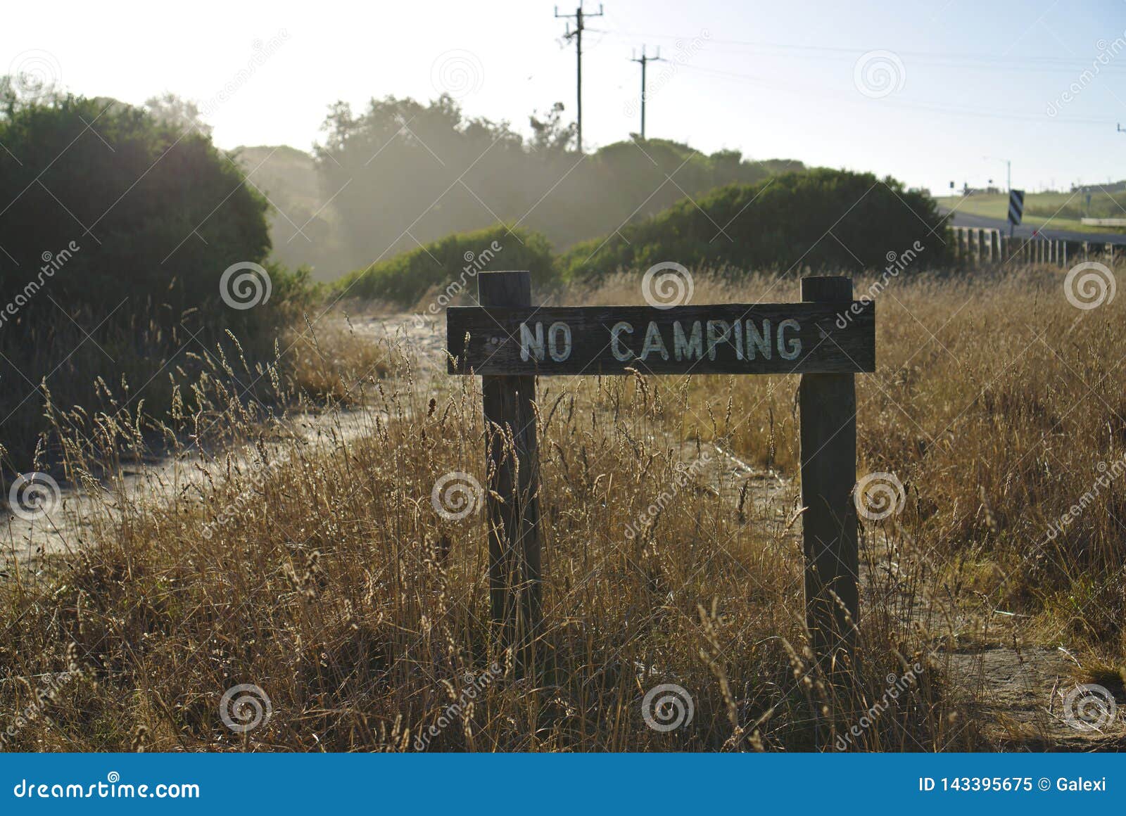 No Camping Sign on Wild Grass Stock Image - Image of legal, nature ...
