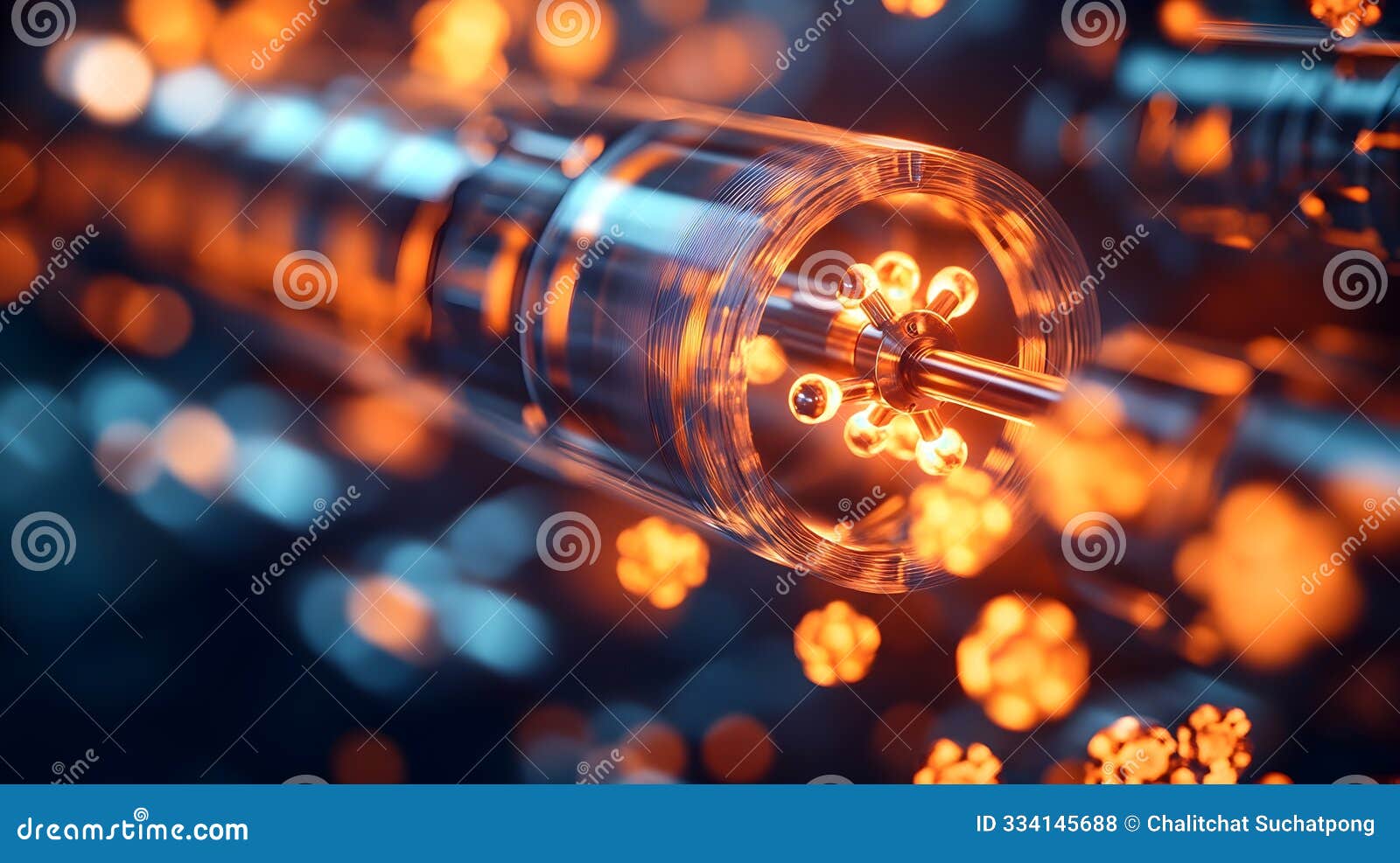 Close Up View of Nuclear Reactor Control Rods Interacting with Atomic ...