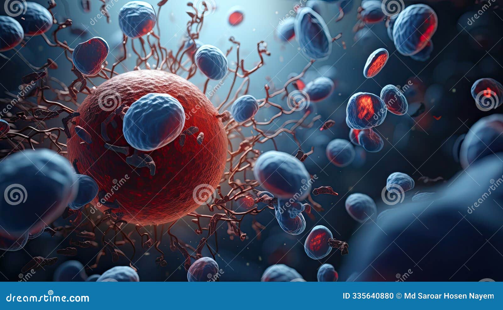 Close-up View of the Nucleus Cells, Structure, and Genetic Material. 3D ...