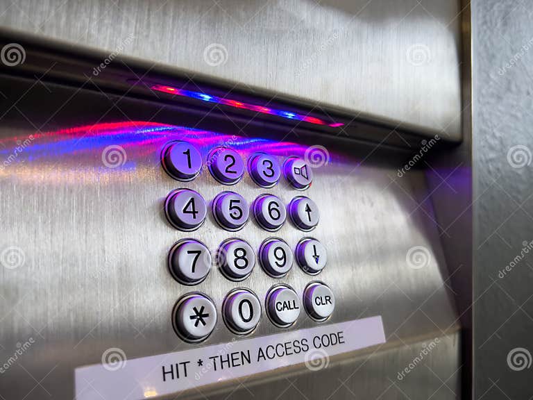 Close Up View of a Number Pin Pad for Inputting an Access Code for a ...