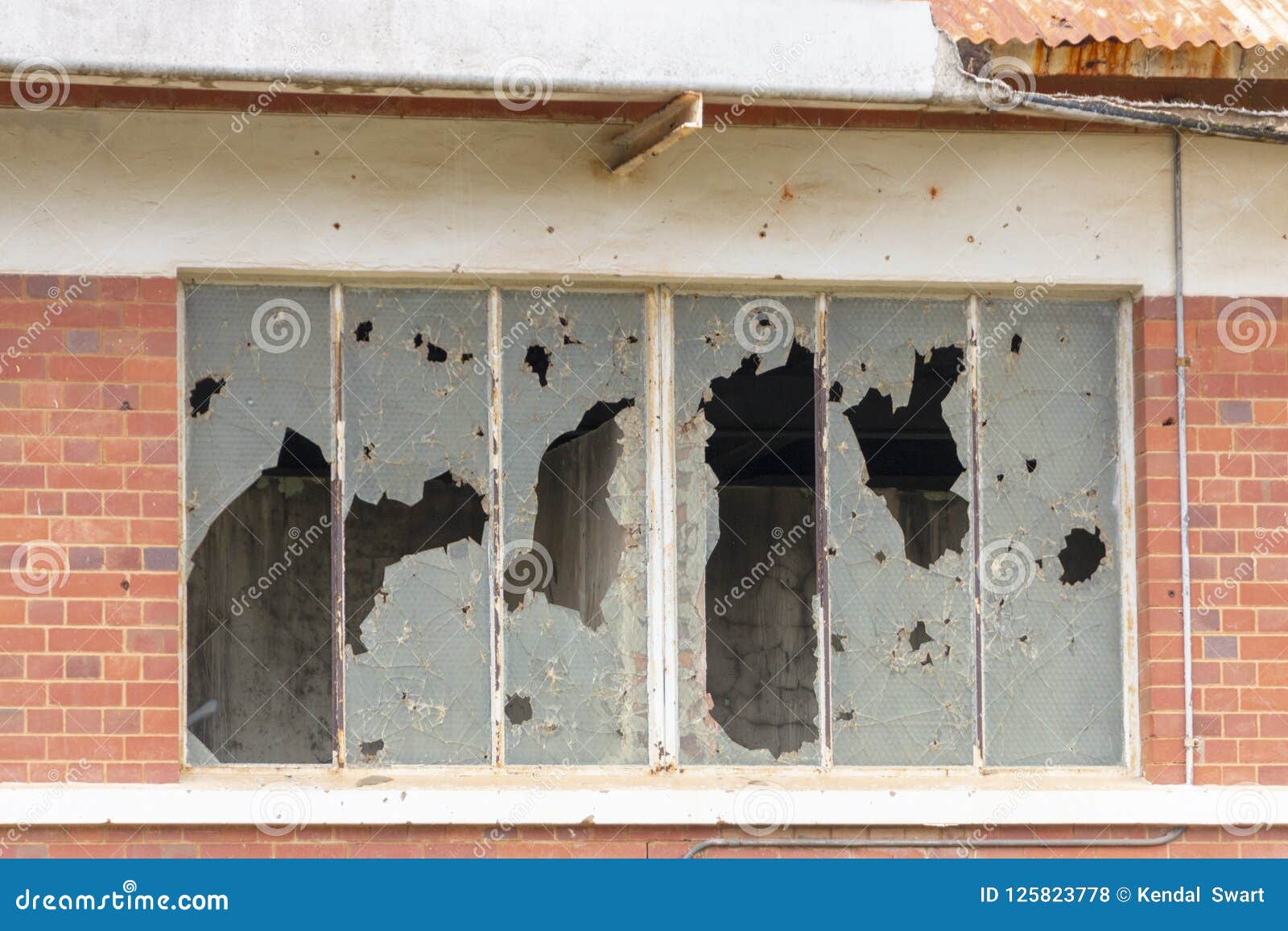 Broken Glass Windows stock photo. Image of repair, brown - 125823778