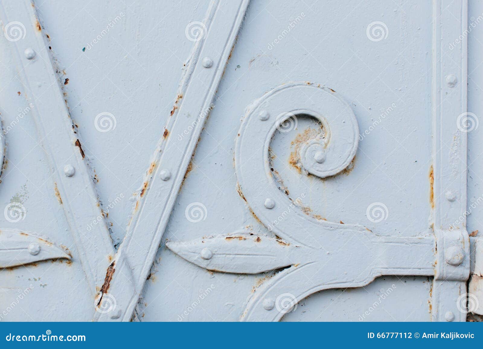 Close Up View of Old Painted White Gate Stock Photo - Image of metal ...