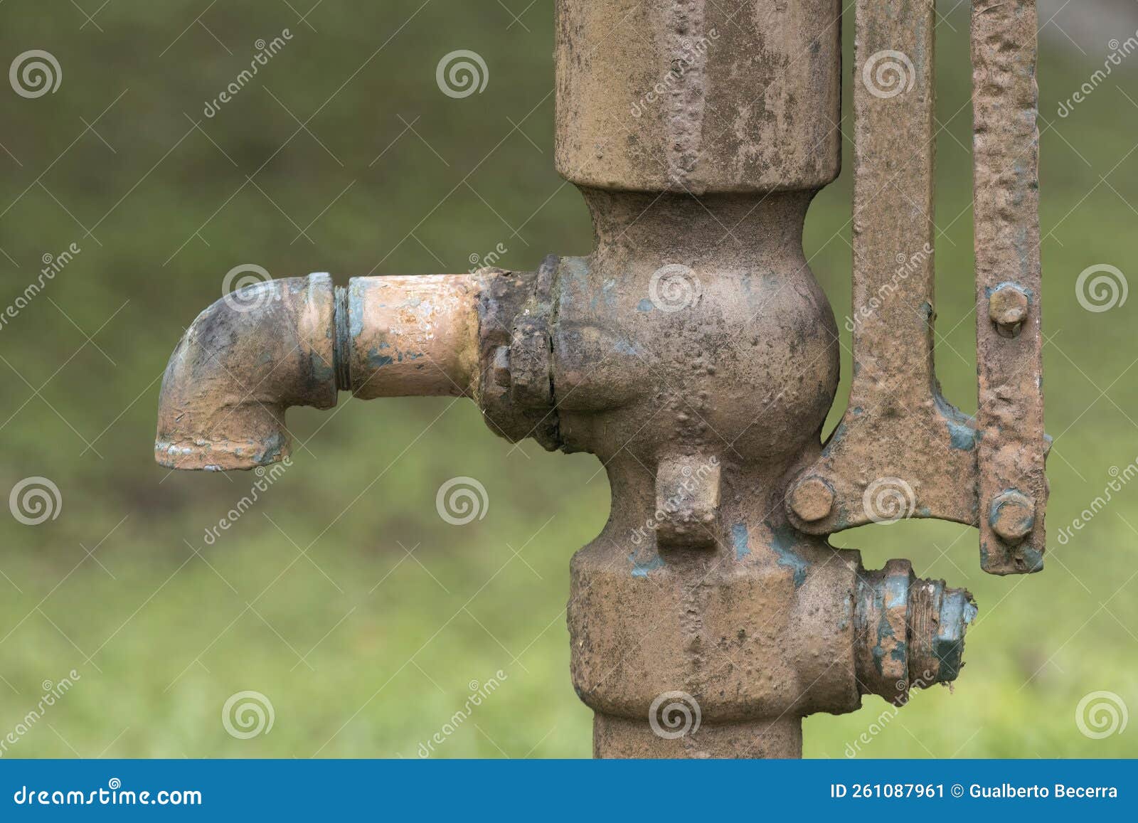 Close Up View of an Old Water Pump Stock Image - Image of garden ...