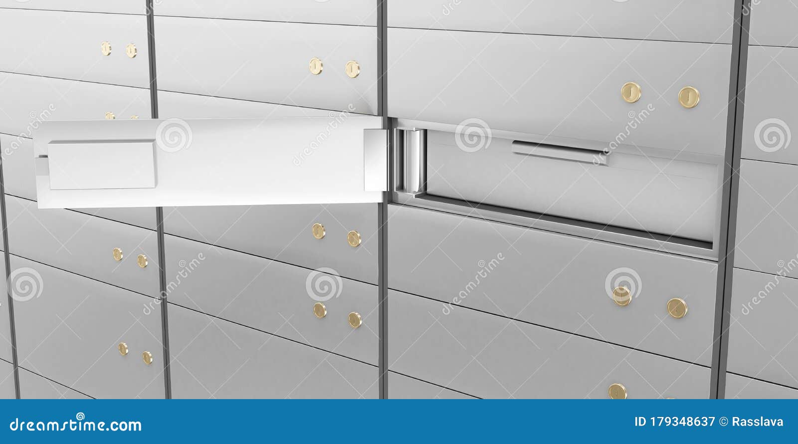 Close-up View of Open Deposit Bank Safe Stock Illustration ...
