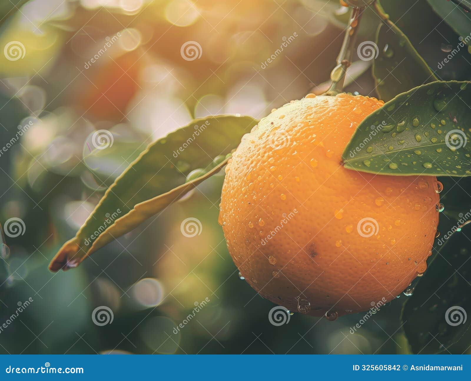Close Up View of an Orange in Farm - Ai. Stock Illustration ...