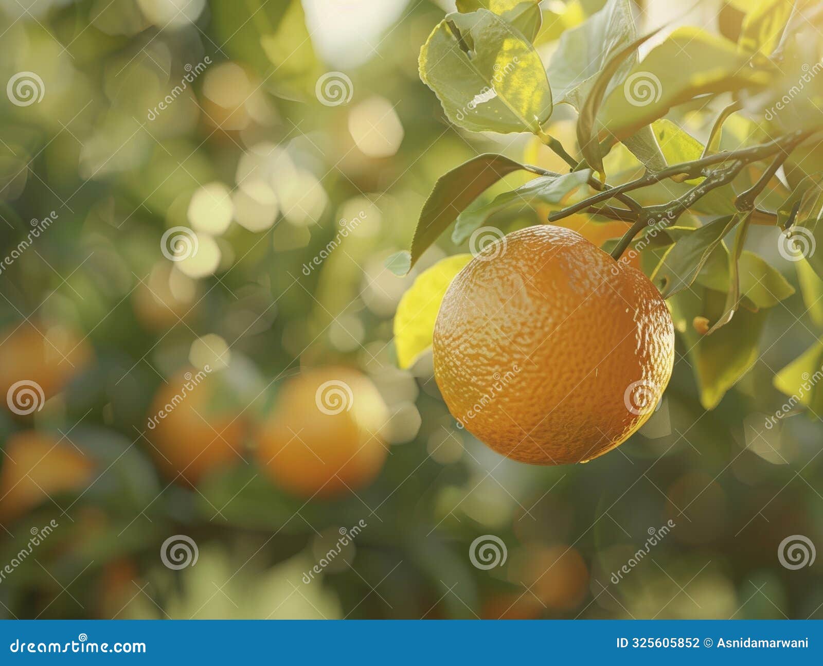 Close Up View of an Orange in Farm - Ai. Stock Illustration ...