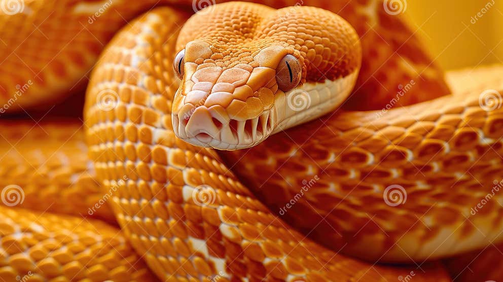 Close Up View of an Orange Snake Stock Illustration - Illustration of ...