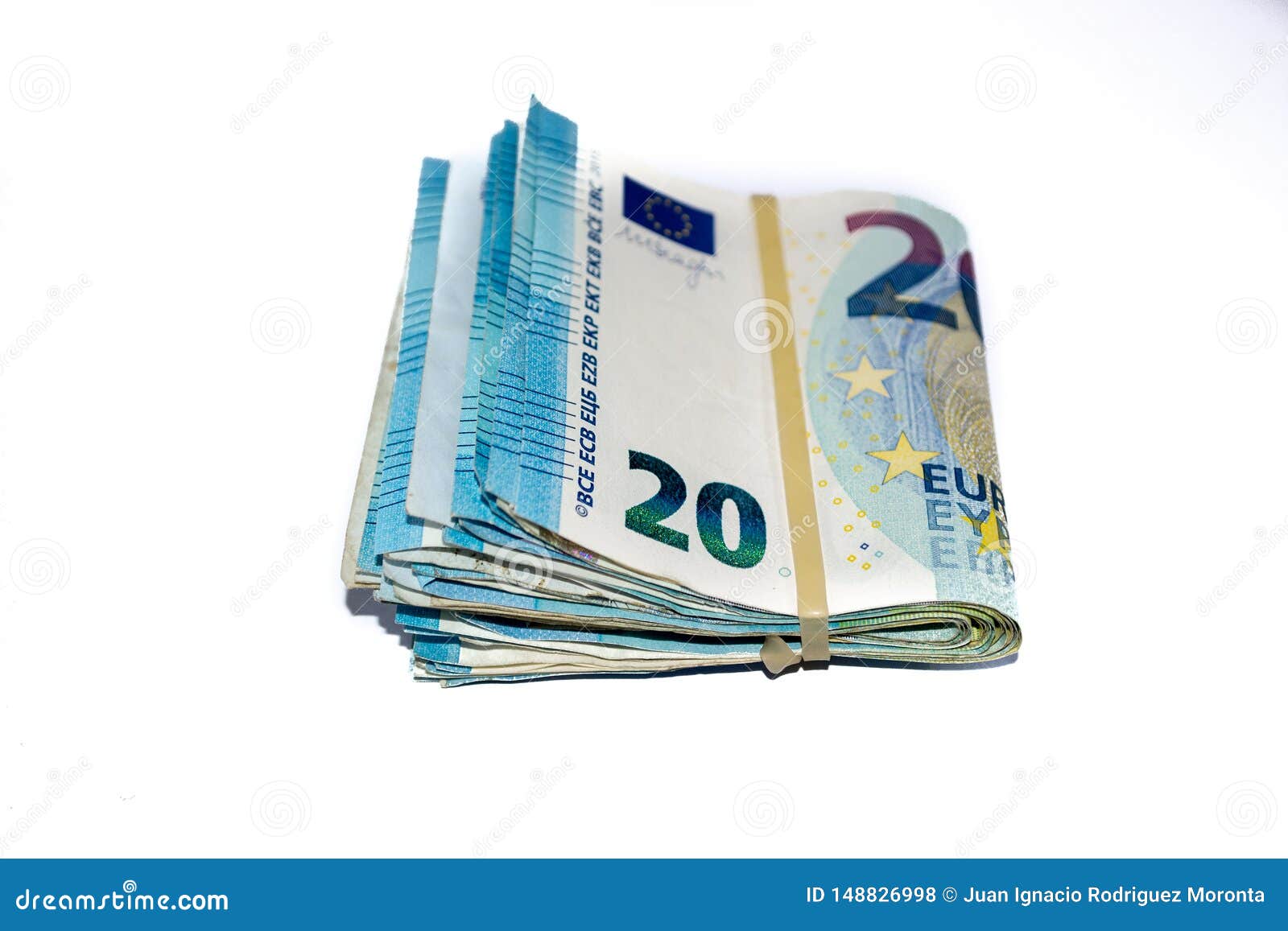 Close-up View of a Package of Folded 20 Euro Banknotes Stock Photo ...
