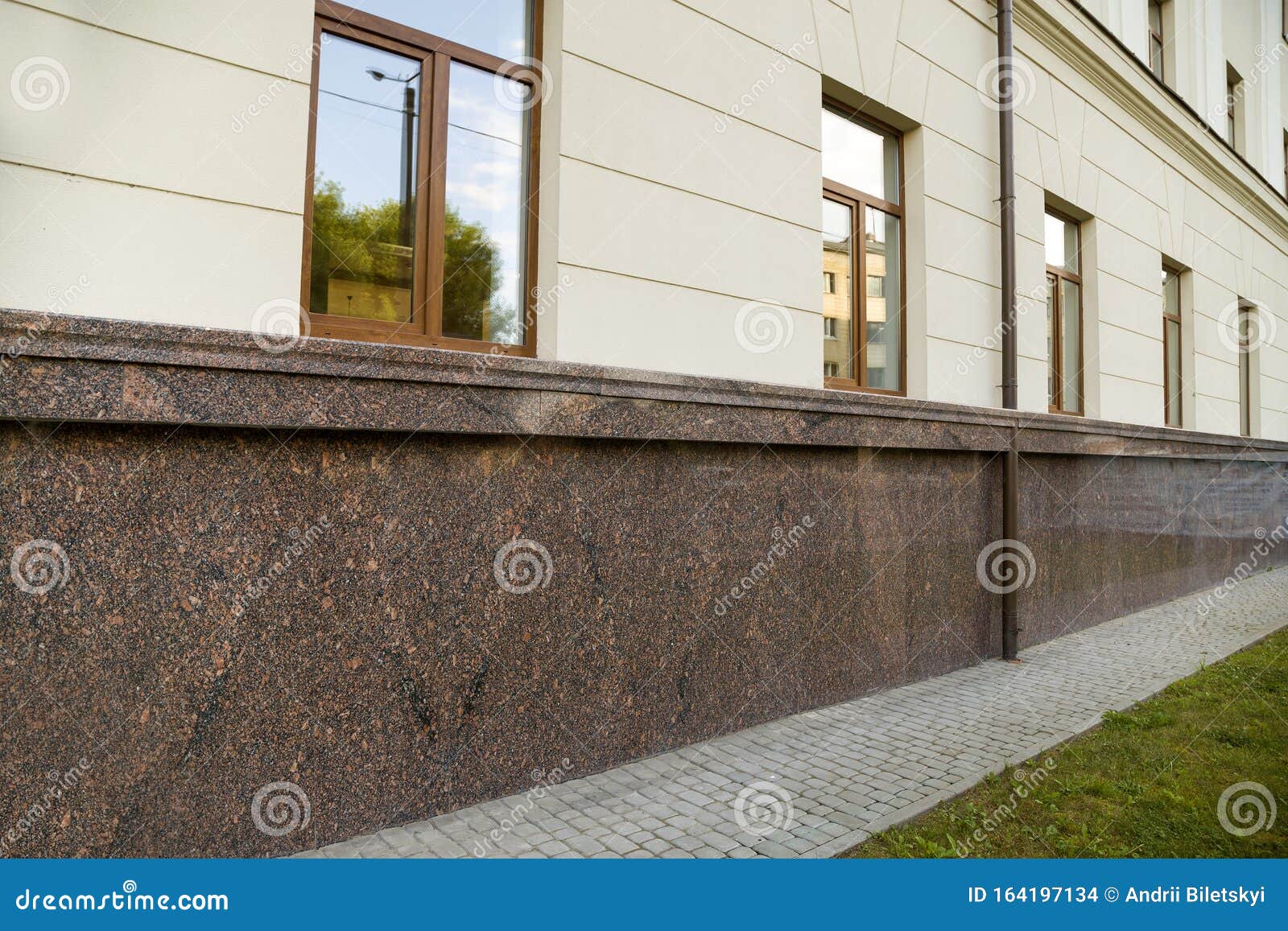 Close Up View of Part of a Building Facade with the Surface of Granite ...