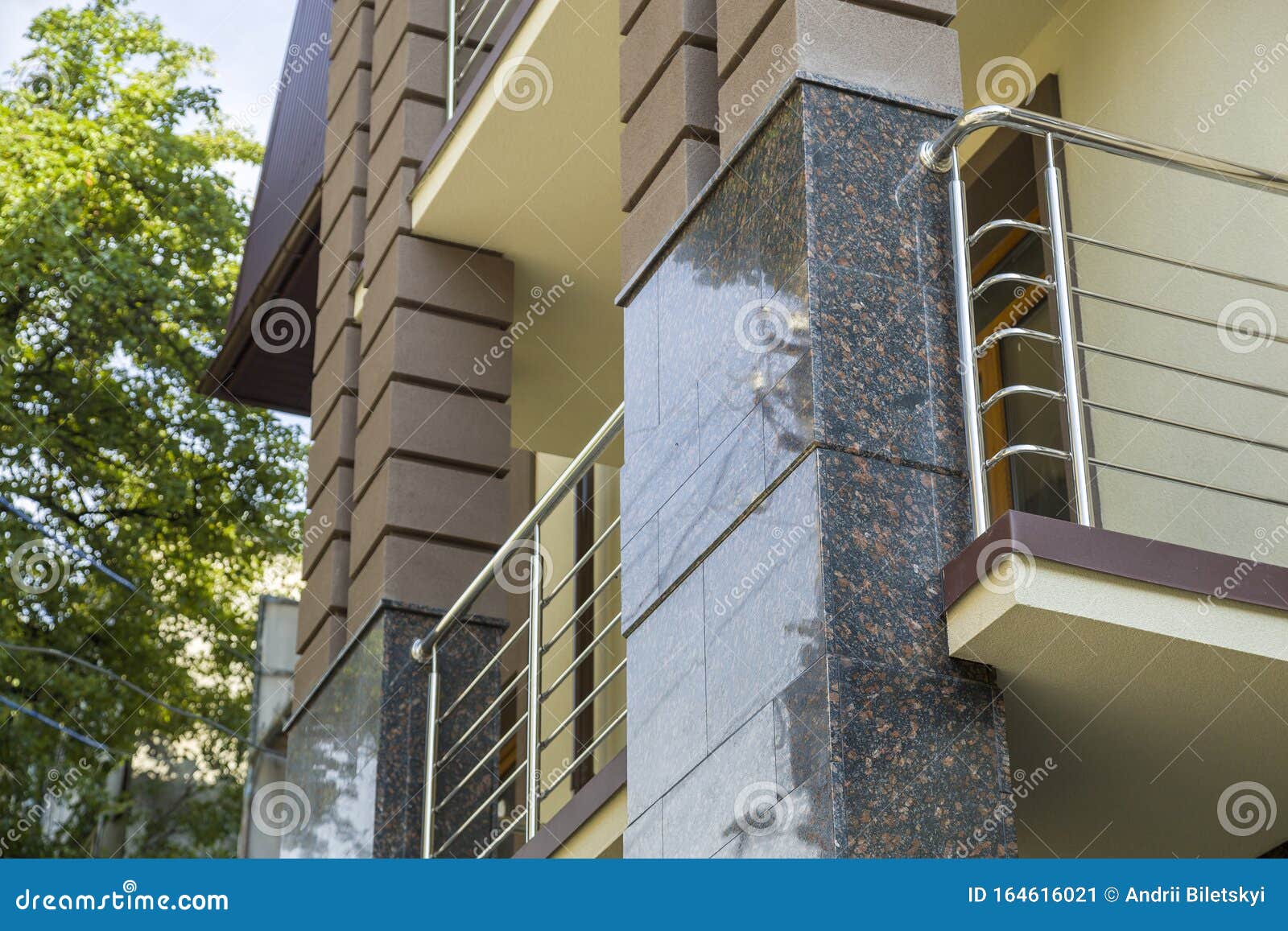 Close Up View of Part of a Building Facade with the Surface of Granite ...
