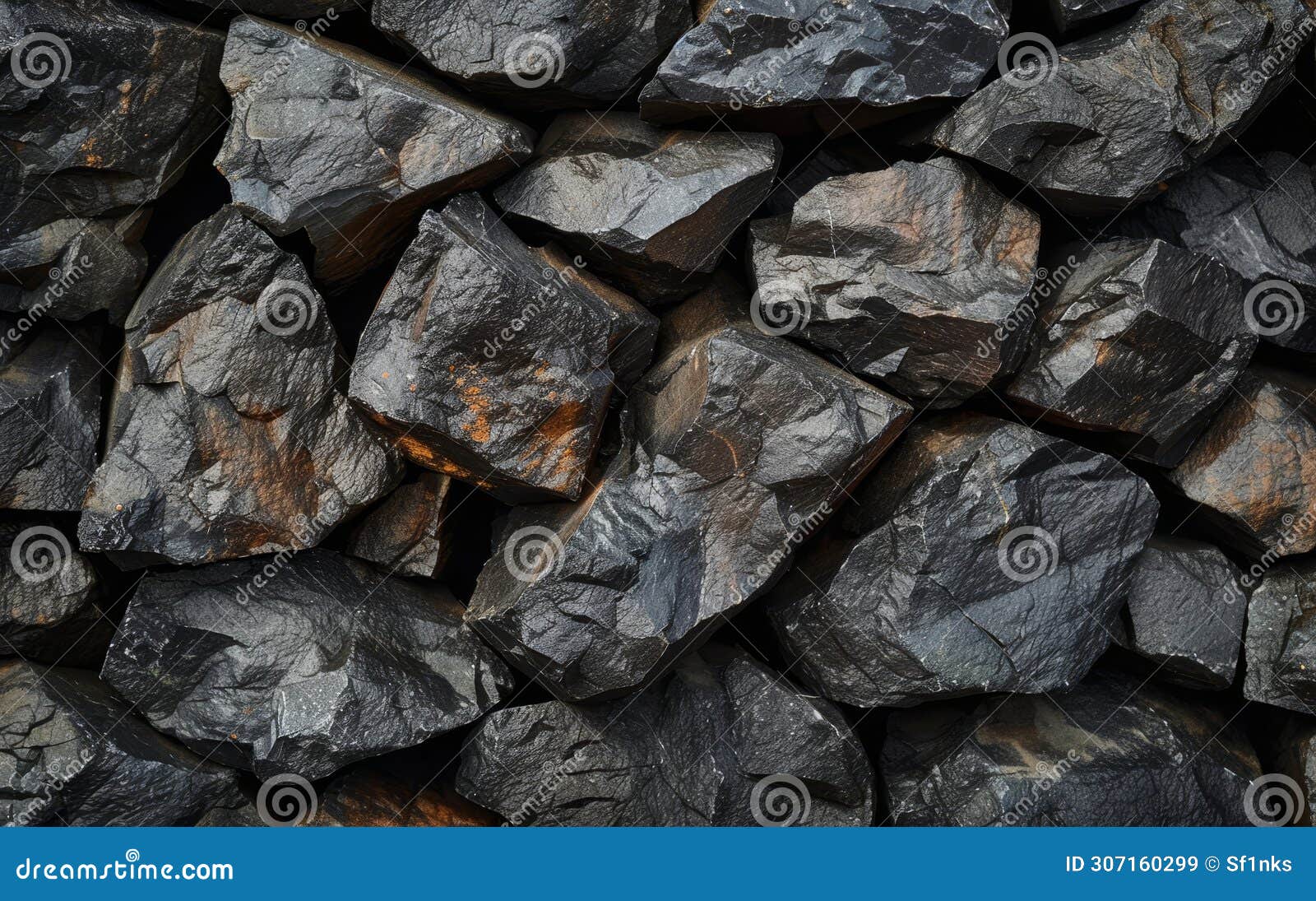Close-up View of a Pile of Coal with a Rough, Irregular Shape and ...