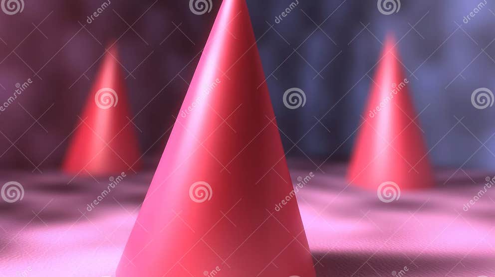 A Close-up View of Pink Cones on a Textured Surface, Creating a Surreal ...