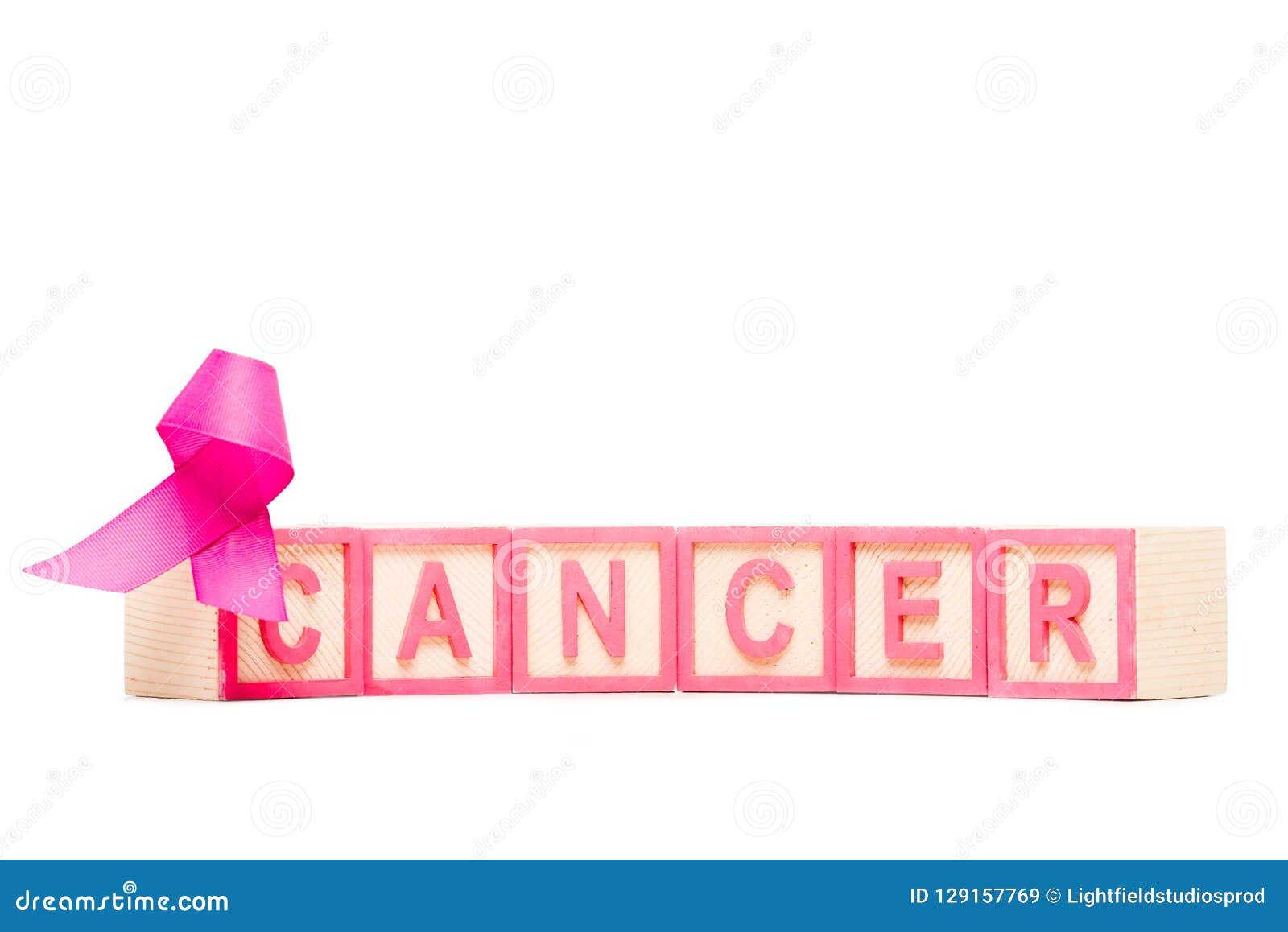 Close-up View of Pink Ribbon and Cubes with Word Cancer Stock Image ... Close-up View of Pink Ribbon and Cubes with Word Cancer Stock Image ...