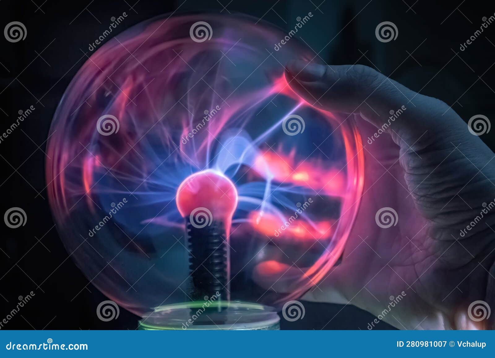 Close-up View on Plasma Ball. Physics Concept Stock Image - Image of ...