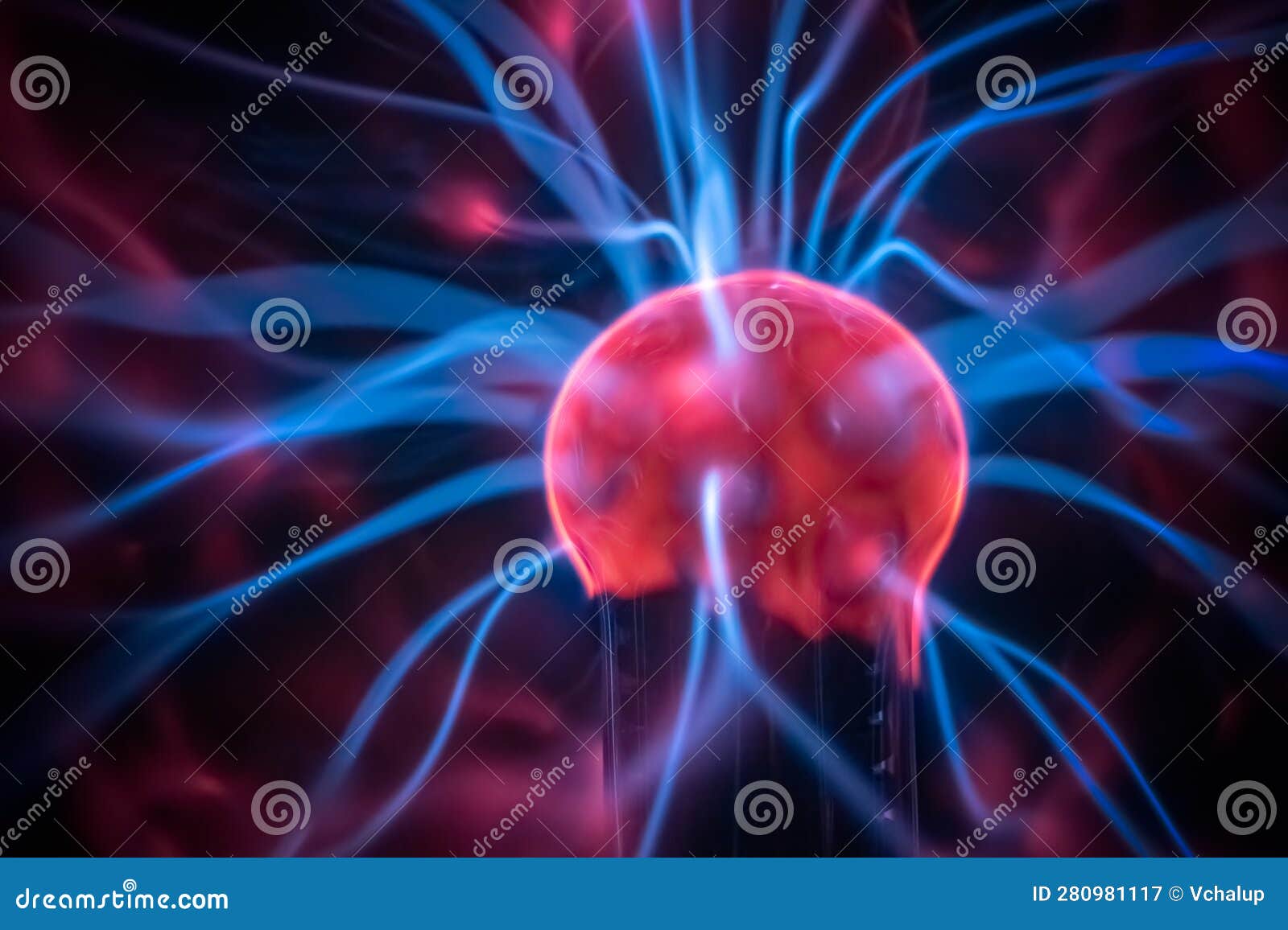 Close-up View on Plasma Ball. Physics Concept Stock Image - Image of ...